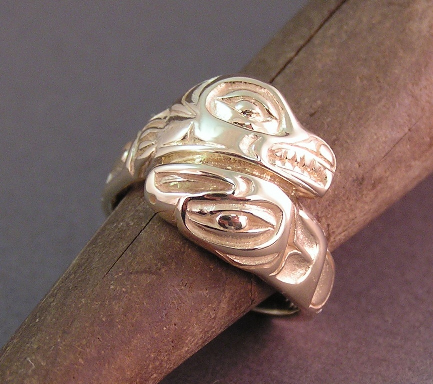 Precious Memories of Loving Parents in a Custom Hawk and Bear Ring