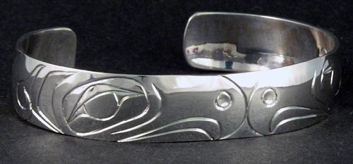 Hand carved sterling silver Little Eagle Bracelet